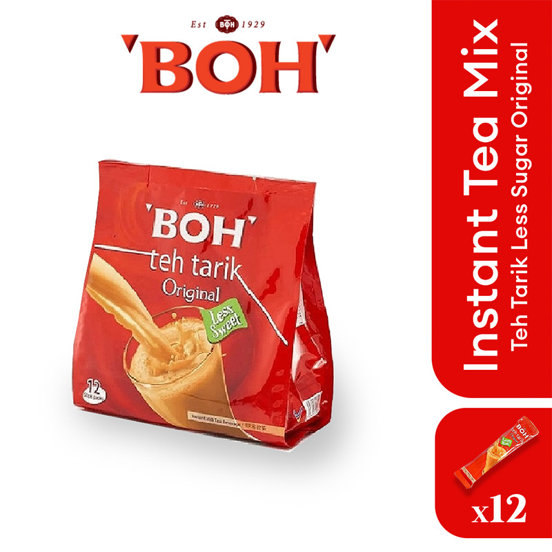 BOH Teh Tarik Kurang Manis Original 12s X 27g Less Sugar Ready Stock ...