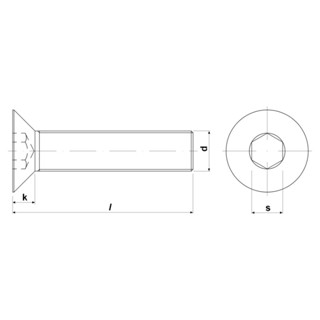 M3 M4 M5 Hex Socket CSK Cap Screw DIN7991 | SUS 304 Stainless Steel ...