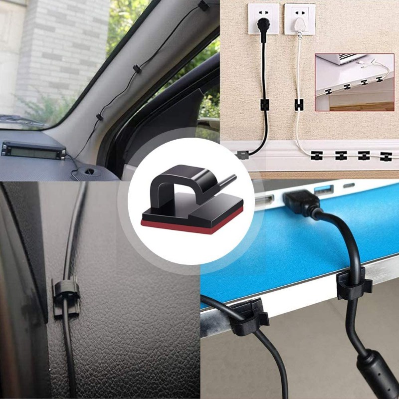 Wall Mounted Small Sticky Wire Clamp / Mini Cord Fixed Holder for TV PC ...