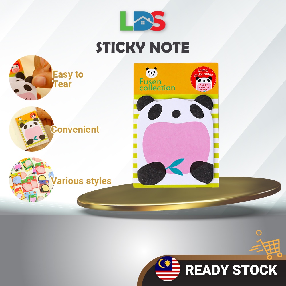 Cute Cartoon Memo Sticky Note Zoo Animal Park Sticker Tear Off Note ...
