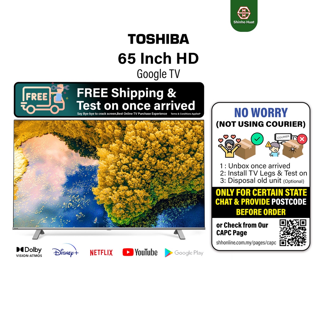Toshiba 65 Inch 4K UHD HDR Google TV 65C350LP | Shopee Malaysia