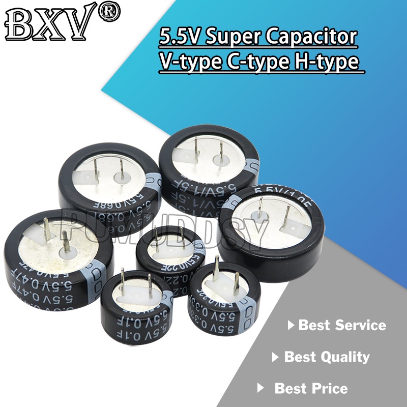 5.5V Super Capacitor 0.1F 0.22F 0.33F 0.47F 1F 1.5F 4.0F V-type C-type ...