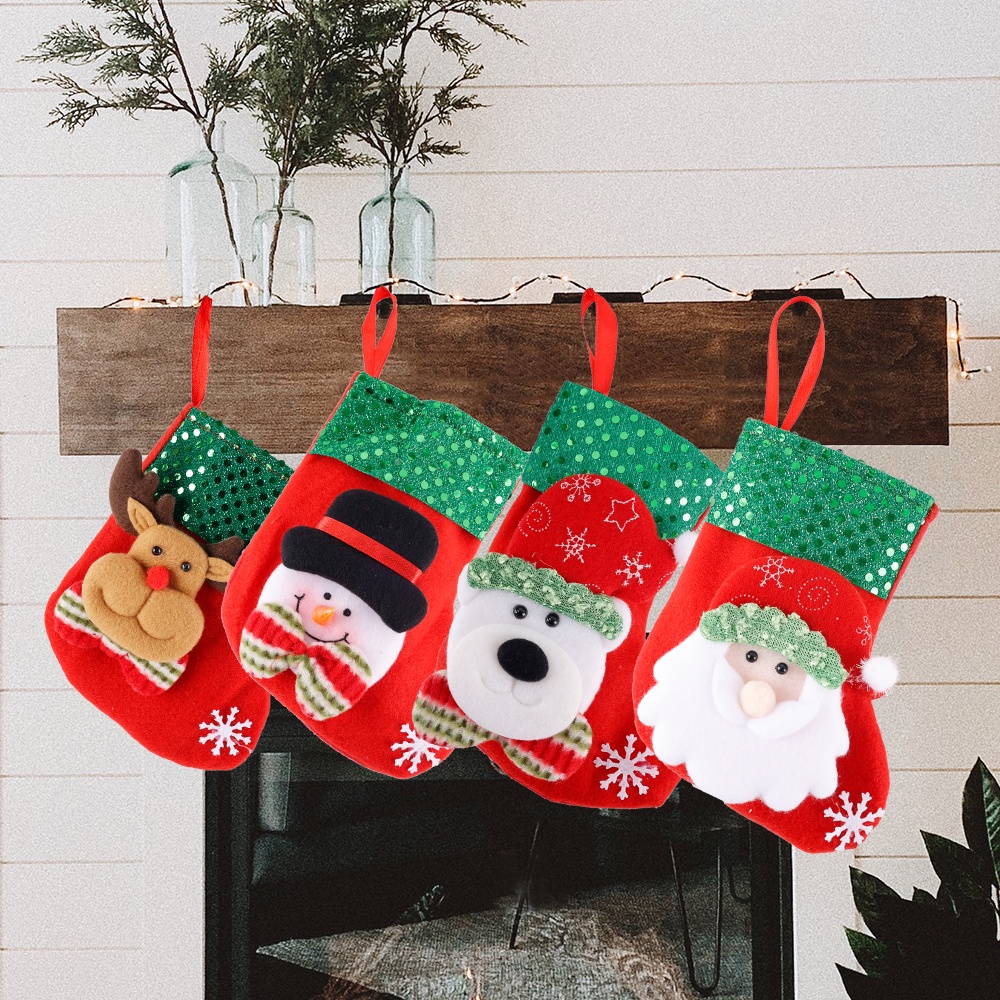 Cartoon Trumpet Retro Christmas Stocking Decoration /Christmas Holiday ...