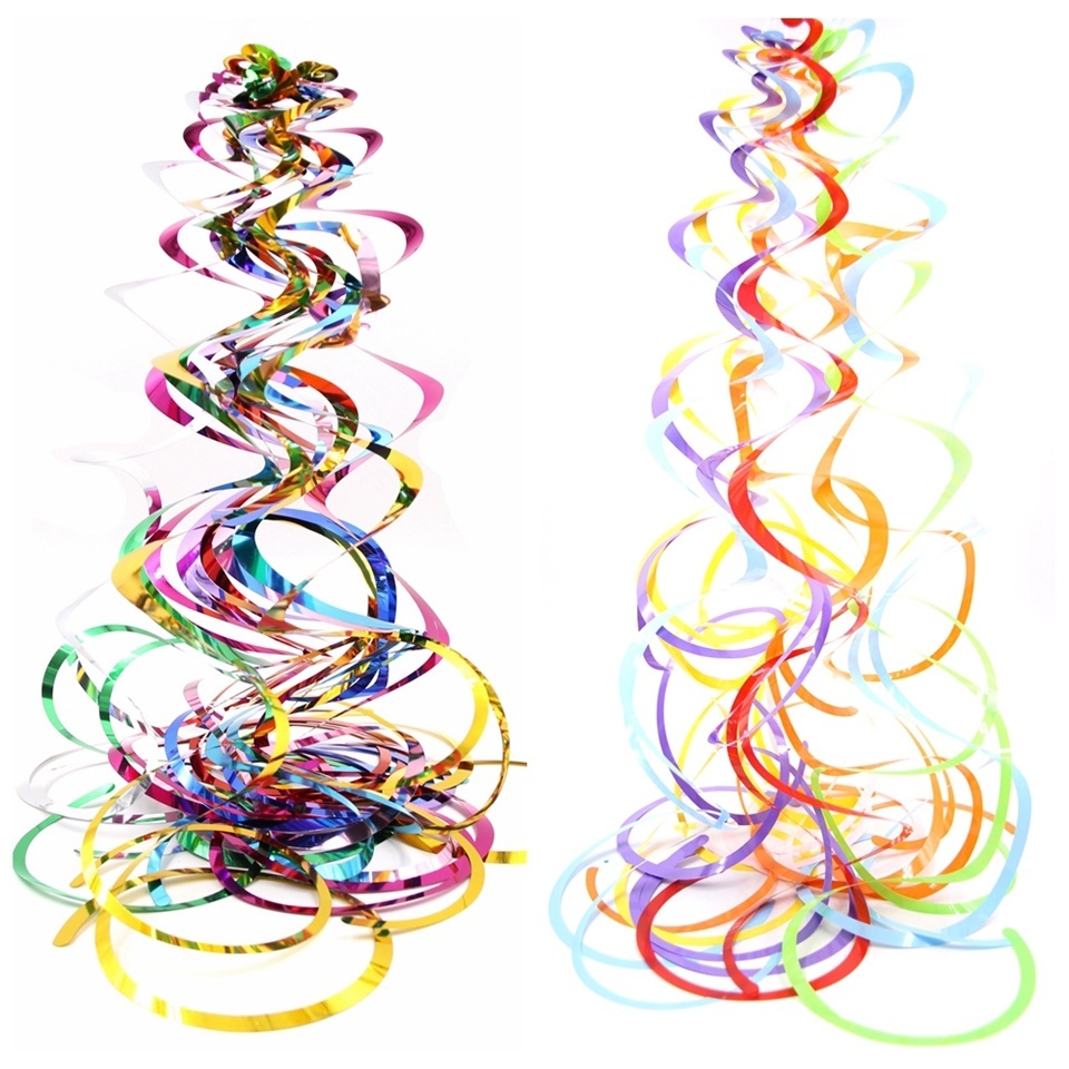 6pcs/set Hanging Swirl Decorations Plastic Streamers Foil Swirls ...