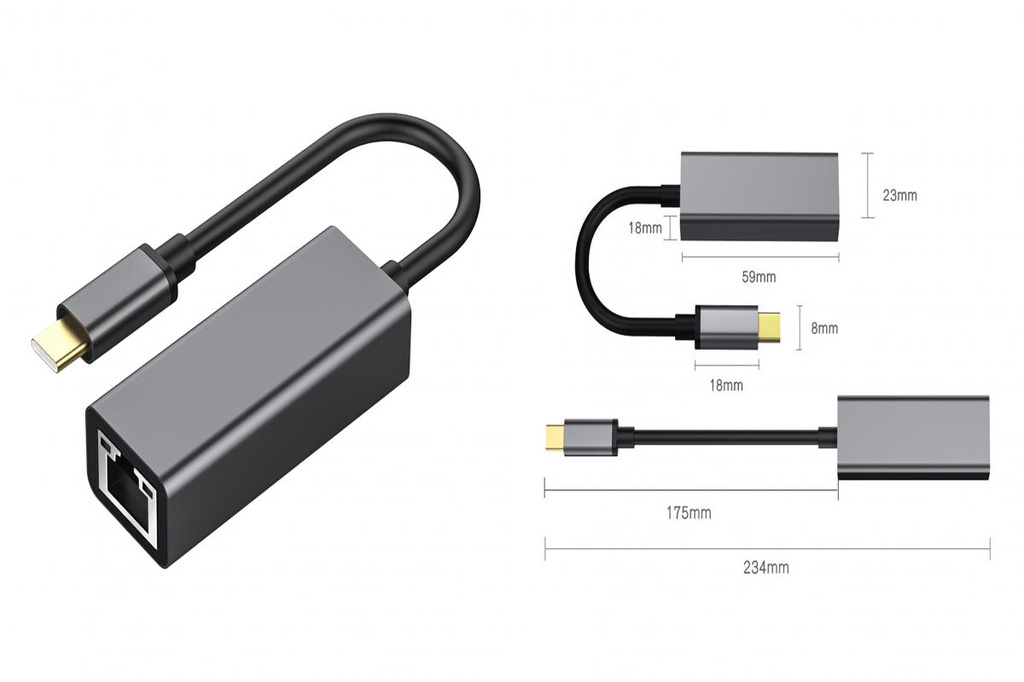 GRC- Practical USB Ethernet Adapter for Notebook USB C to RJ45 100M ...