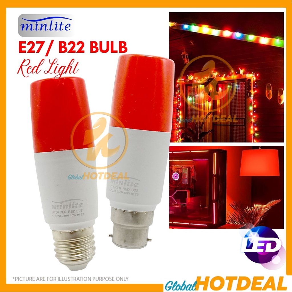 MINLITE/SUNSTAR E27 / B22 LED Bulb Lighting LED CNY Red Light Bulb ...