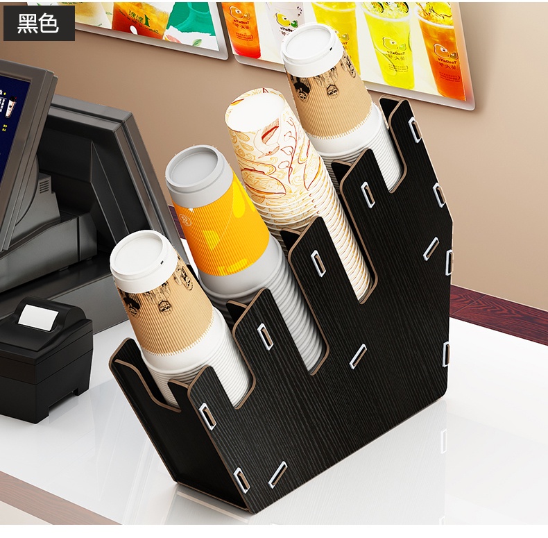Disposable Paper Cup Storage Shelf Tea Shop Take Cup Divider Coffee Bar ...