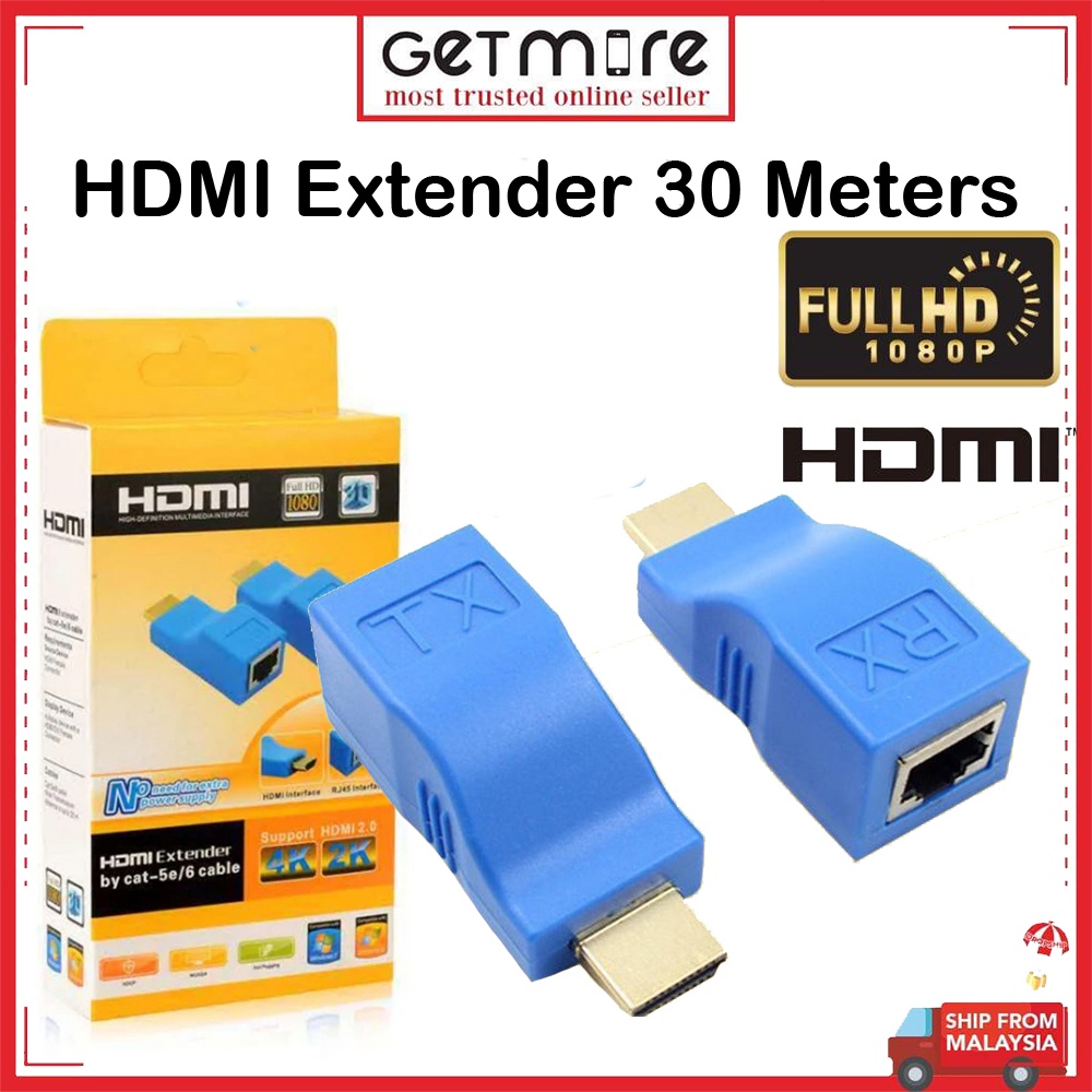 HDMI Extender 30 Meters To HD Network RJ45 Amplification Transmitter ...