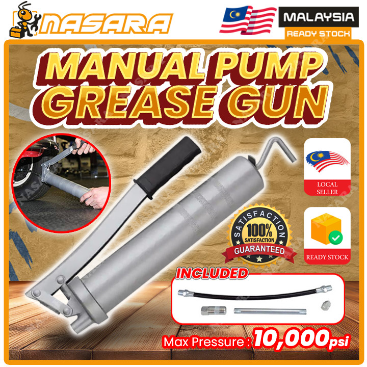 Nasara Manual Grease Gun Hand Lever Action Flexible Hose / Bracing ...
