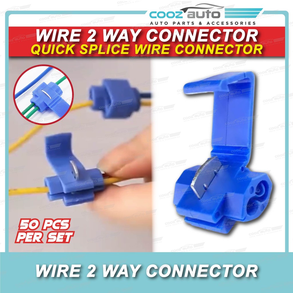Universal Car Motorcycle Quick 2 Way Splice Wire Clip Blue Scotch Lock ...