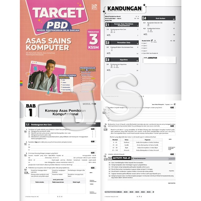 TARGET PBD ASAS SAINS KOMPUTER TINGKATAN 1 2 3 KSSM UASA 2025 | MODUL PENTAKSIRAN BILIK DARJAH ...