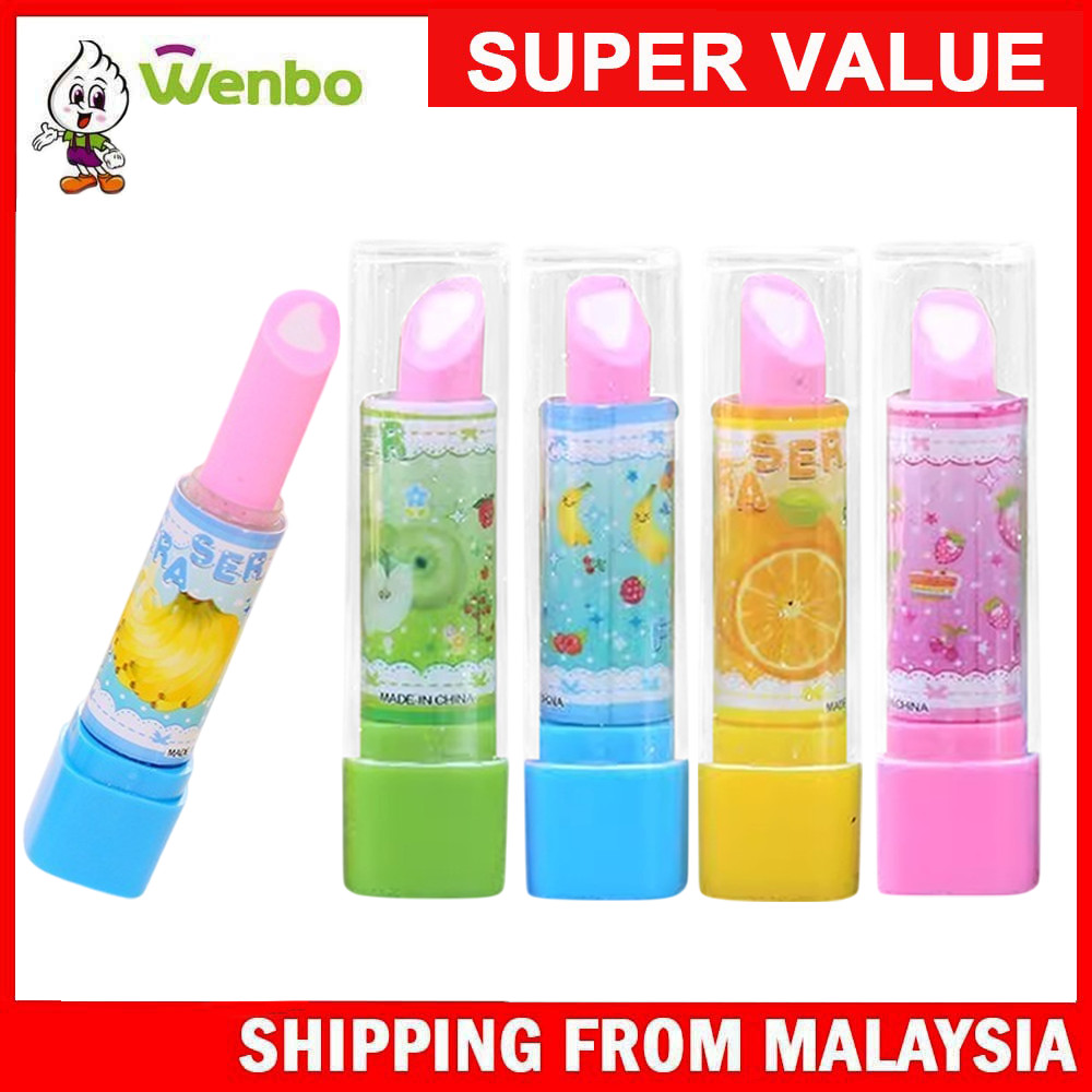 Wenbo [Per Pcs] Creative Lipstick Designed Eraser School Students Kids ...