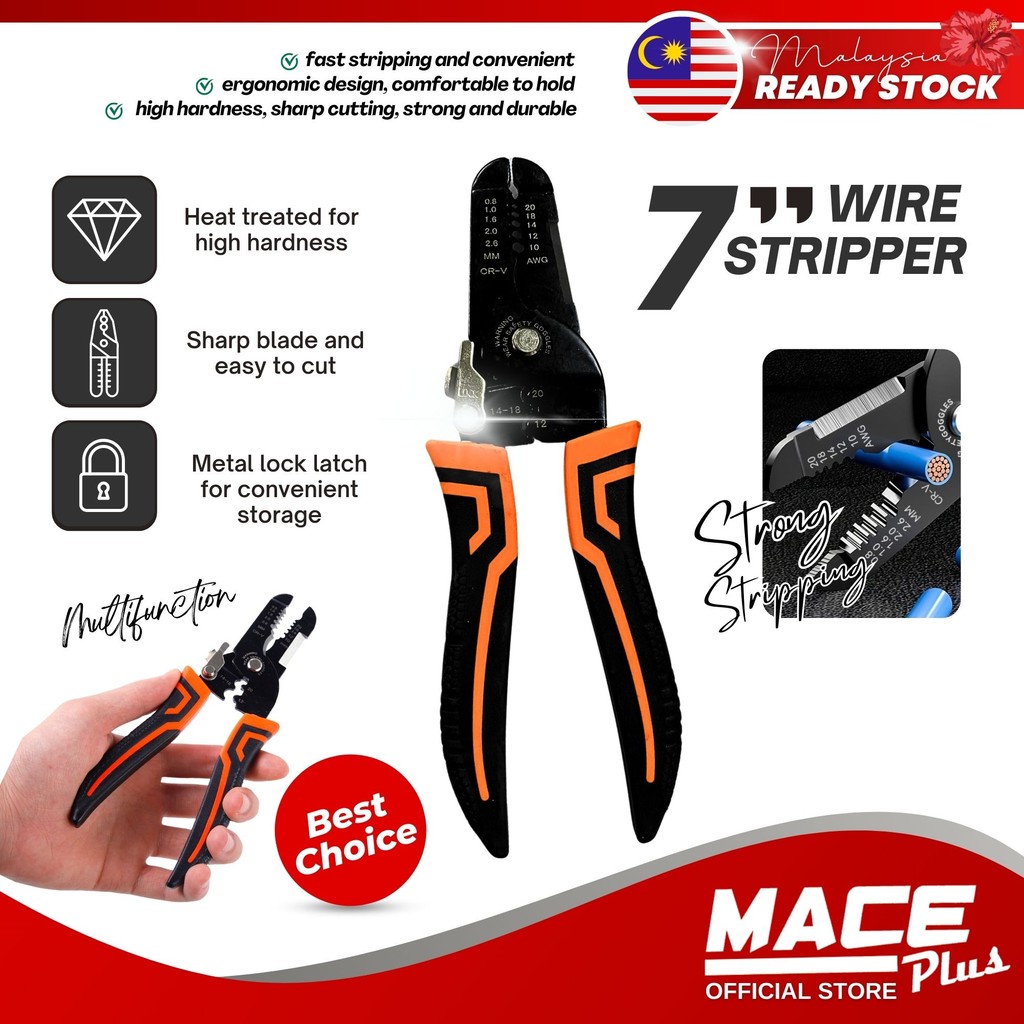 7 Inch Multifunction Wire Stripper Crimping Tool Multifunction Cable ...