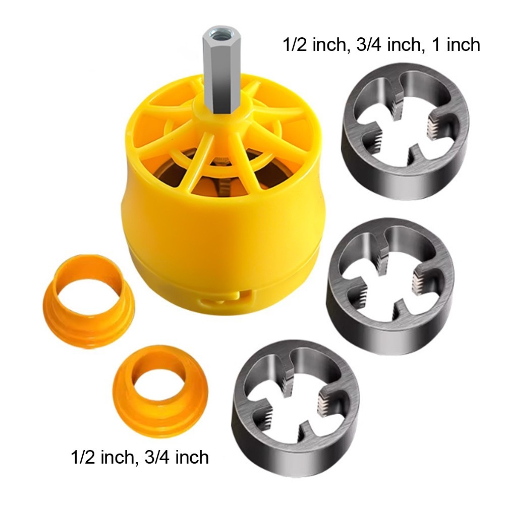(THEBEST) PVC Pipe Threader Kit with 1/2In 3/4 In 1 Inch Dies Pipe ...