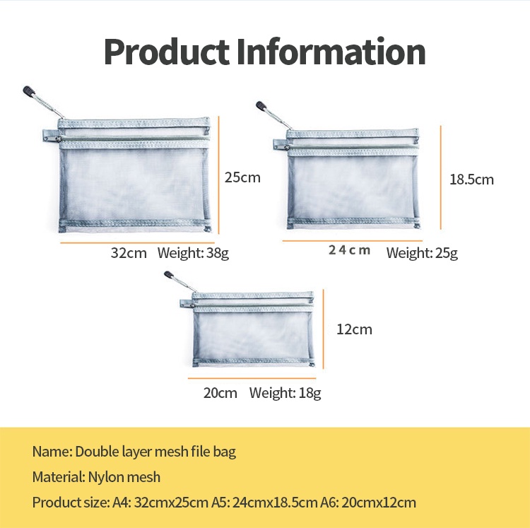 Angel Mark 1PC Storage Bag Zipper A4 A5 A6 Portable Zipper File Bag ...