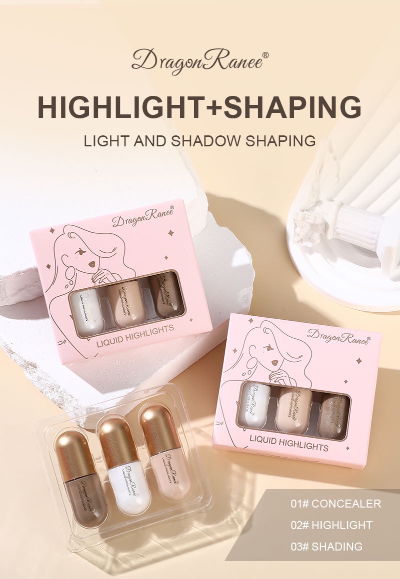 Dragon Ranee Liquid Contour with Cushion Applicator Highlight Shimmer ...