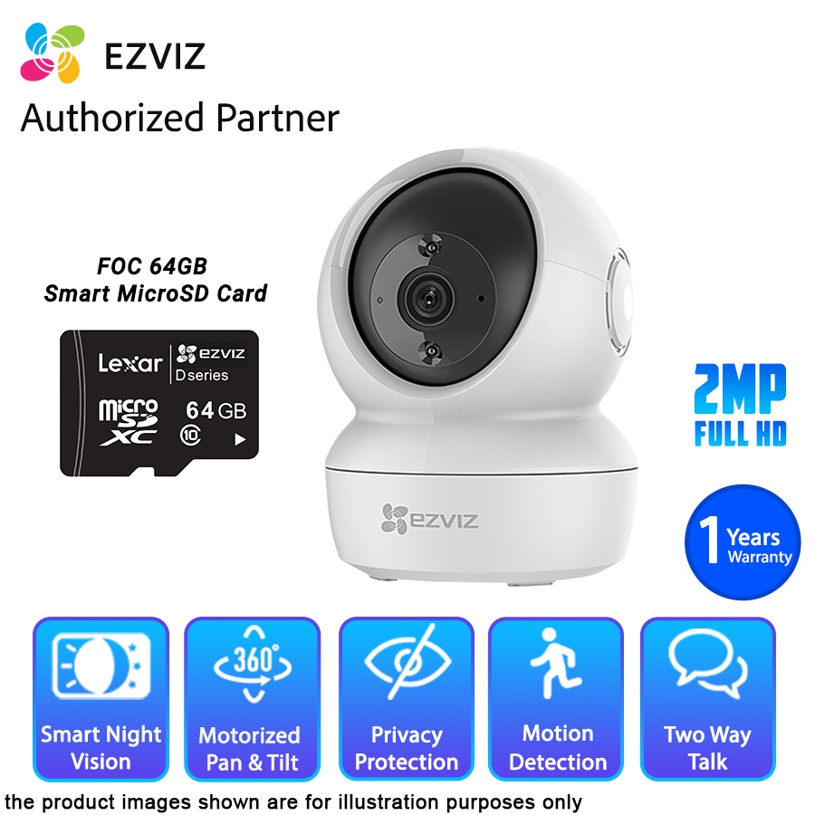 EZVIZ C6N 2MP 1080P FHD Smart Wi-Fi Pan & Tilt CCTV Camera FOC EZVIZ ...