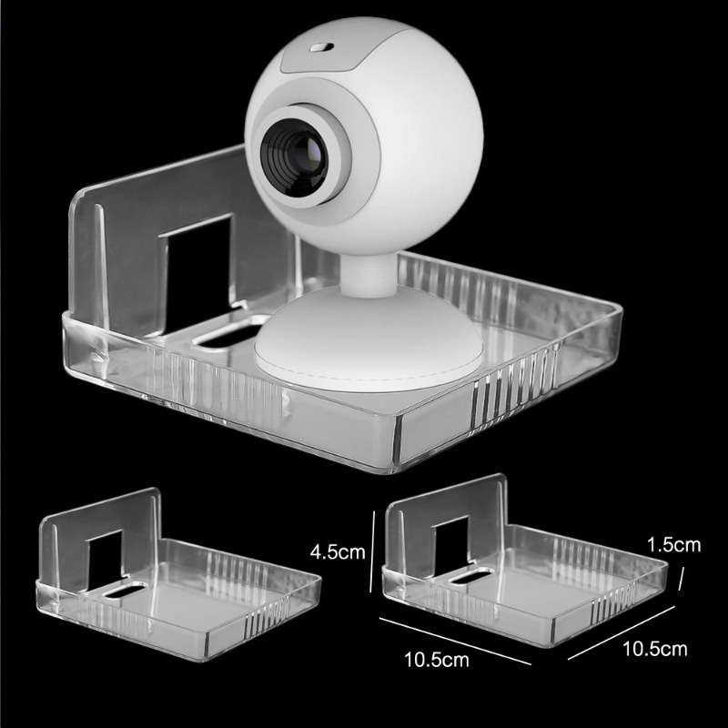Punch Free Transparent Camera Storage Shelf With Line Hole / Home Wall ...