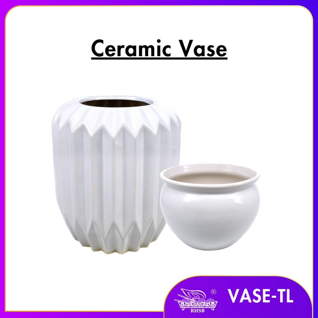 READY STOCK CERAMIC VASE / FLOWER POT / PASU CERAMIK / HOME DECOR VASE ...