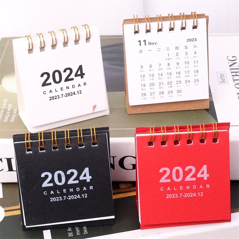2024 Mini Cute Pink Cat Calendar /DIY Kawaii Cartoon Animals Desk ...