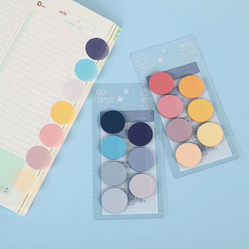 1 Set Macaroon Round Emphasis Mark Index Notes Post-it / Portable ...