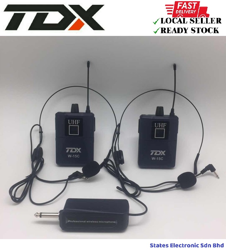 TDX W-15C UHF Wireless Microphone - 2 Bodypack with HeadClip Mic ...