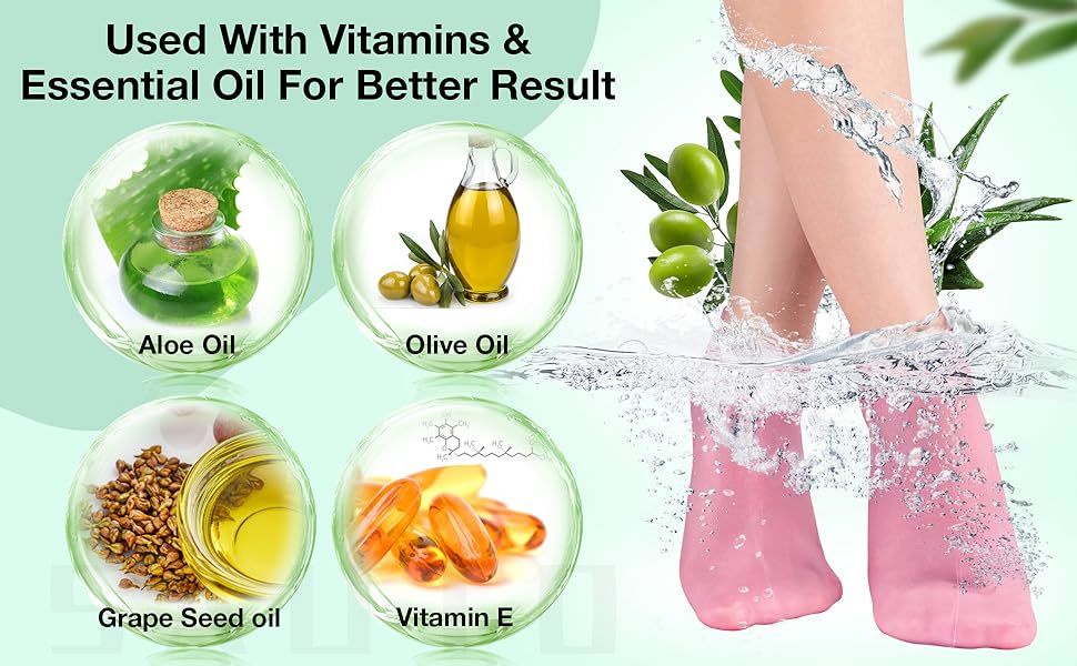 Silicone Moisturizing Socks Softening Dry Cracked Feet Rough Skins ...