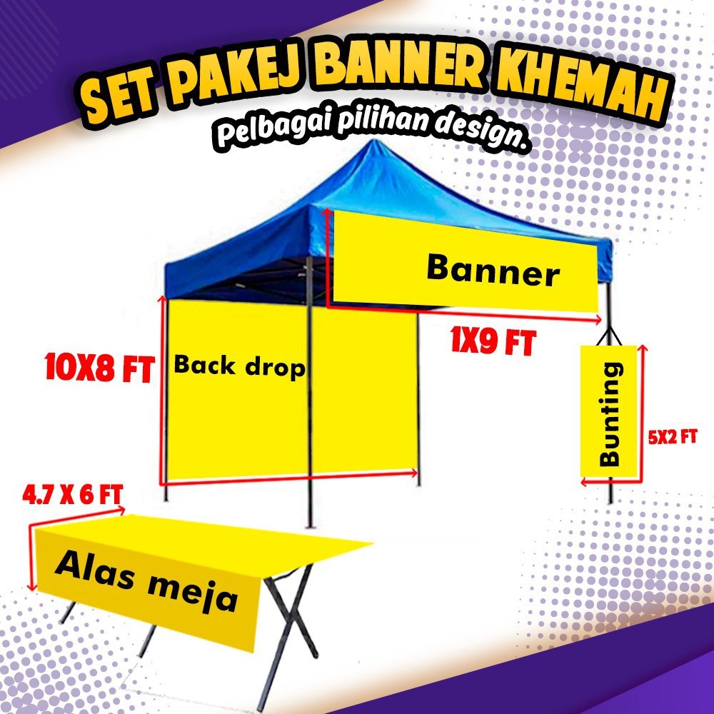 Set Banner Bunting Backdrop Alas Meja Berniaga Khemah Bazaar Ramadan Gerai Kiosk Kedai | Shopee ...