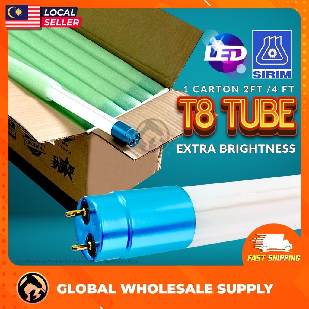 SIRIM 1 CARTON Box T8 LED Tube Lampu Kalimantang Ceiling Light Wall ...