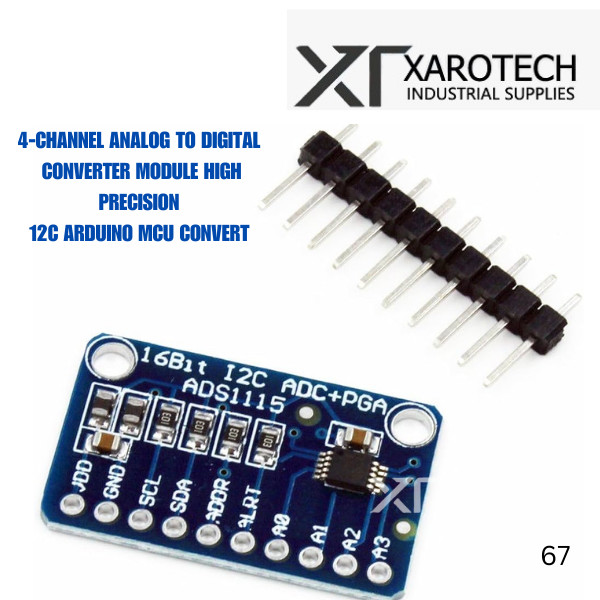 4-Channel ADS1115 ADS 1115 16-bit Analog to Digital Converter Module High Precision I2C Arduino ...