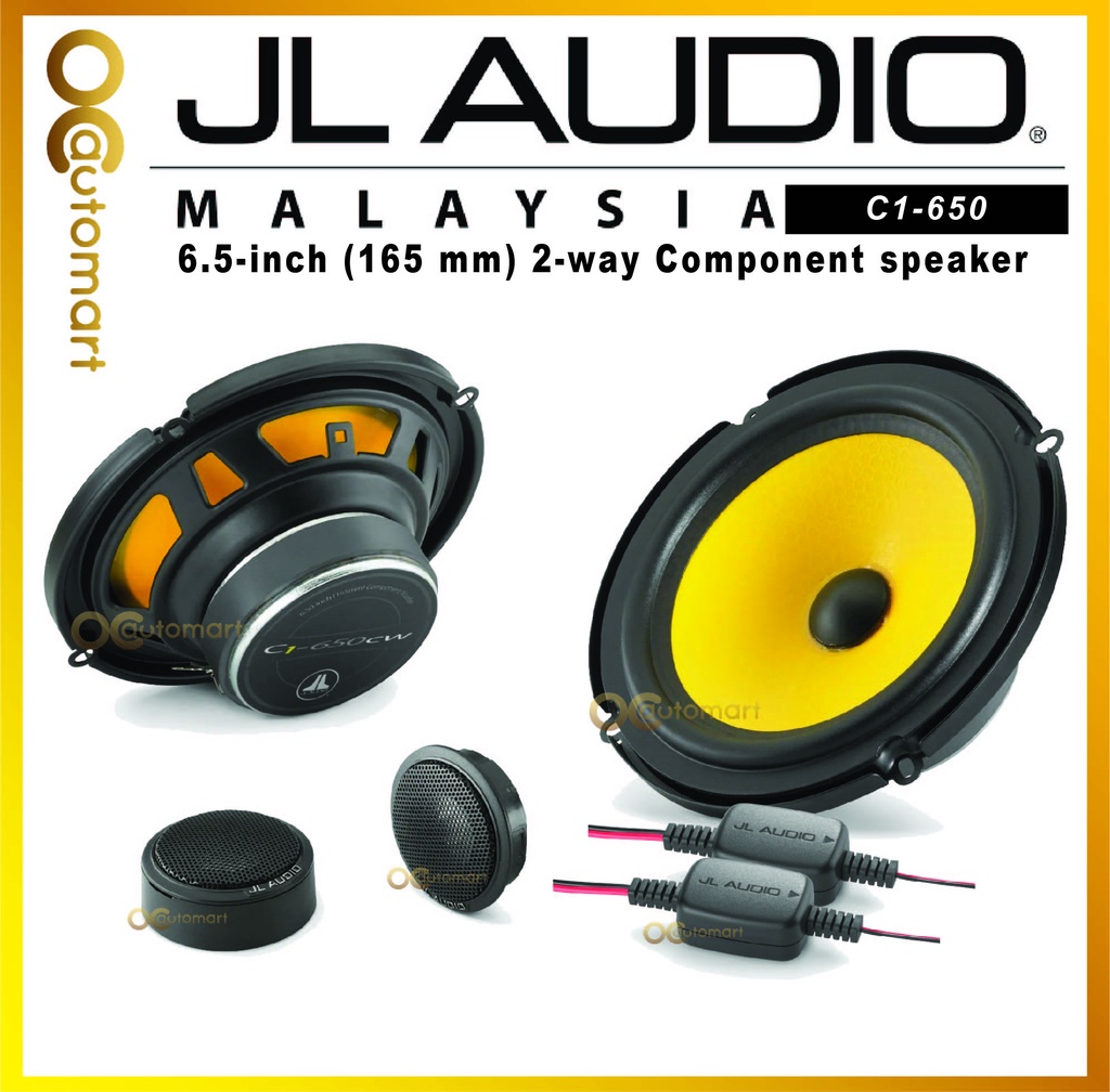 JL Audio C1 Series 2 Way Component Set Car Speaker C1-650 Spk 6.5-inch ...