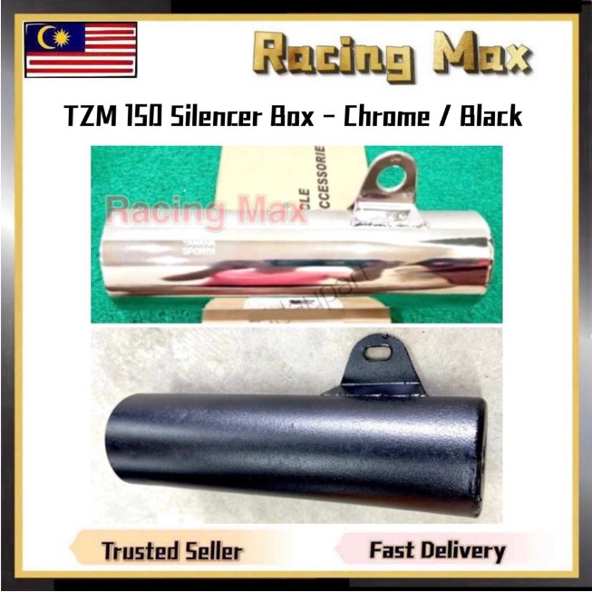 Yamaha TZM150 TZM 150 Silencer Box Standard ( Black / Chrome ) Muffler ...