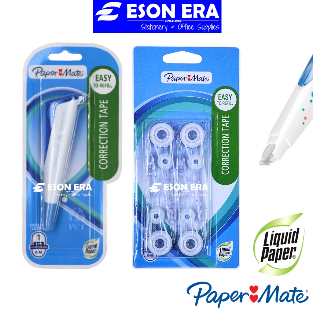 Papermate Dryline Ultra Correction Tape Refill Paper Mate Shopee Malaysia