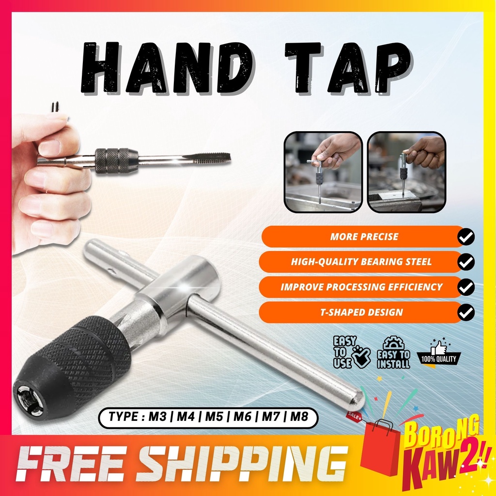 Adjustable T Handle Tool Hand Tap Wrench Screw Alloy Steel Thread T ...