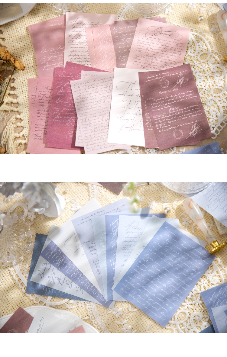 JIANWU 30 Sheets Gentle Freehand Series Literary Writable English Text ...