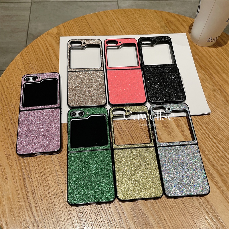 Luxury Bling Glitter PU Leather Phone Casing Samsung Galaxy Z Flip 5 Z ...
