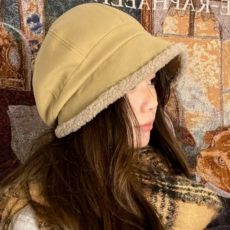 1 Pc Winter Classic Trendy Plush Warm Bucket Hat For Women Fashion ...