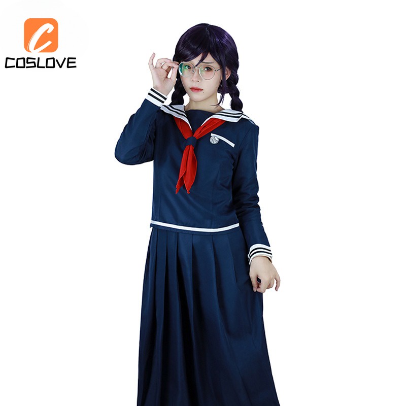 Anime Game Danganronpa Fukawa Toko Cosplay Full Set Costume Deep Blue ...