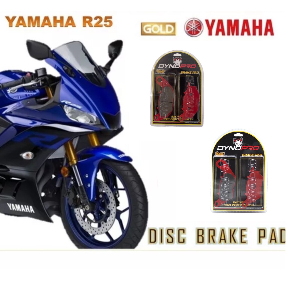 DYNOPRO YAMAHA R25 R15 MT25 MT15 DISC BRAKE PAD CERAMIC REAR FRONT ...