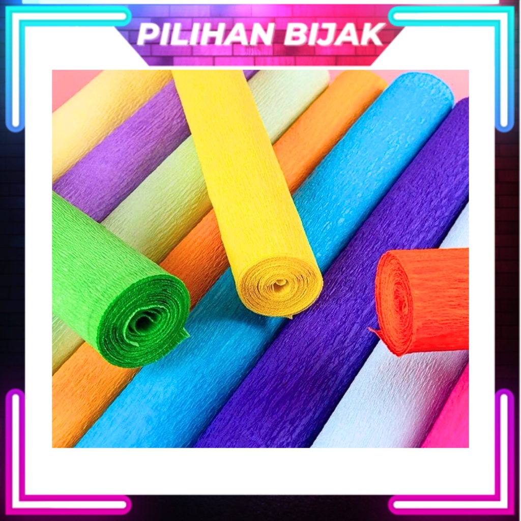 5RL (50 x 250cm) Color Crepe Paper Roll DIY Flower Making Wedding Party ...