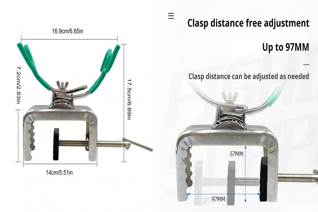 beautext Clip-on Fishing Rod Holder Metal Fishing Pole Holder 360 ...