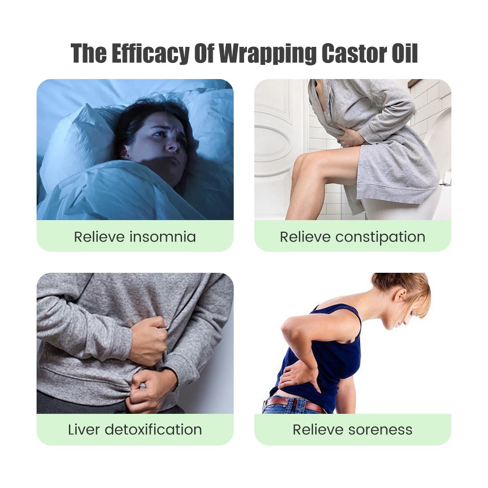 Castor Oil Wrap Reusable Organic Thyroid Castor Oil Patch for Neck ...