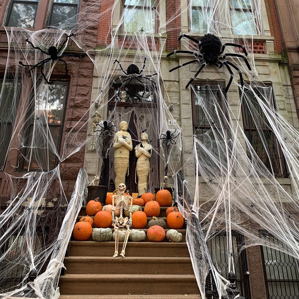 400 sqft Spider Webs Halloween Decorations,Super Stretch Spider Web ...