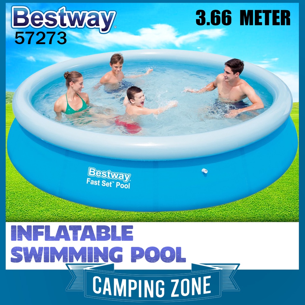 Bestway 57273 Inflatable Swimming Pool Kids Family Round Kolam Mandi ...