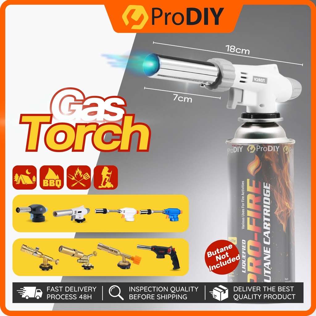 Camping Gas Torch Gun Lighter Fire Flame Gun for BBQ Outdoor Cooking ...