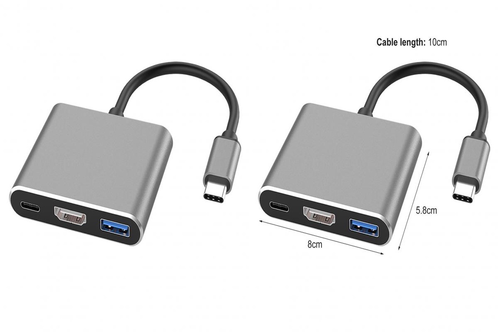Cute_ 3 in 1 Converter Cord for Laptop USB31 Type-C to USB30 HDMI ...