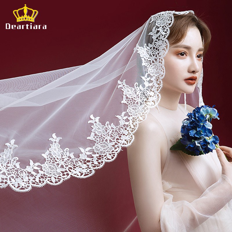 🇲🇾 Ready Stock Deartiara Nikah, Bride Veil, Veil Minimalist, Off White ...