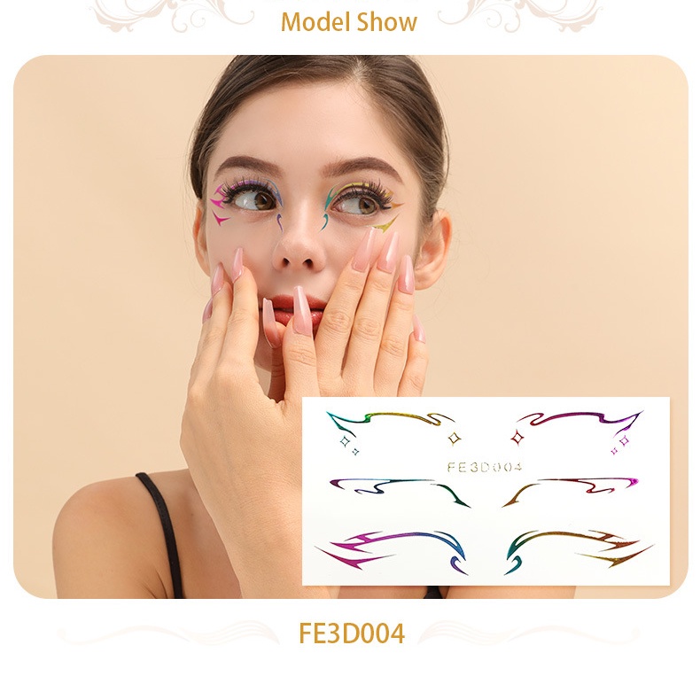 Colorful Eyes Makeup Stickers Laser Eye Eyeliner Eyebrows Face Art ...