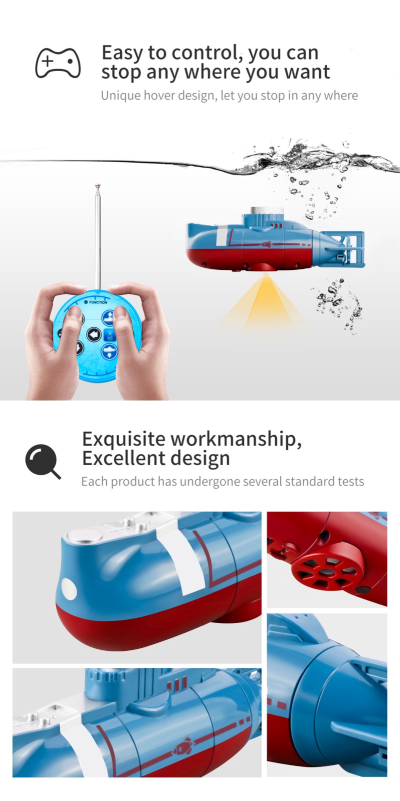 2.4 GHz Remote Control Submarine Children's Toy Model Remote Control ...