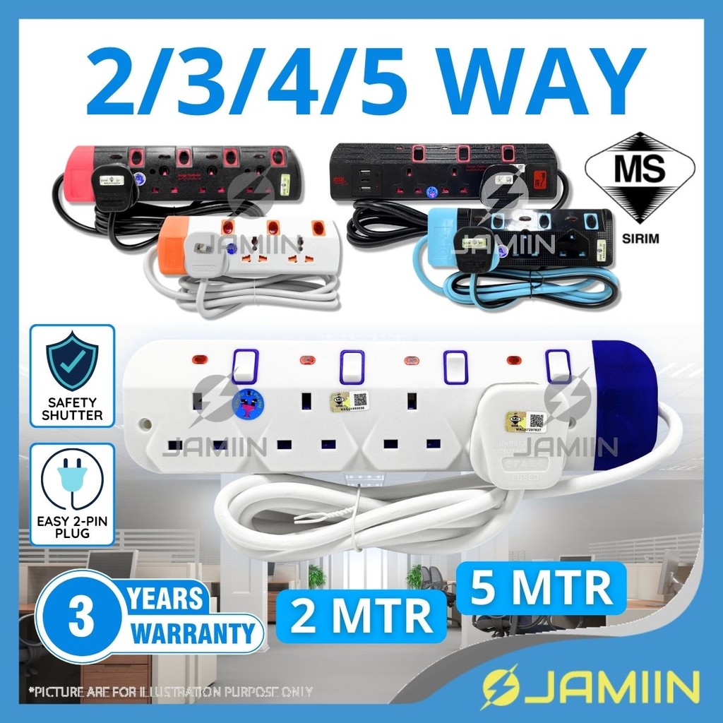 [SIRIM] Extension Wire Trailing Socket Extension Cord Plug Wayar ...